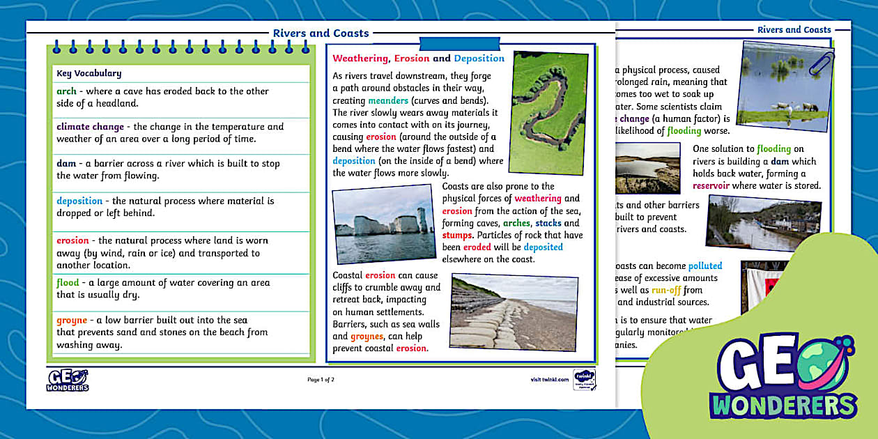 Geo Wonderers UKS2: Rivers and Coasts Knowledge Organiser