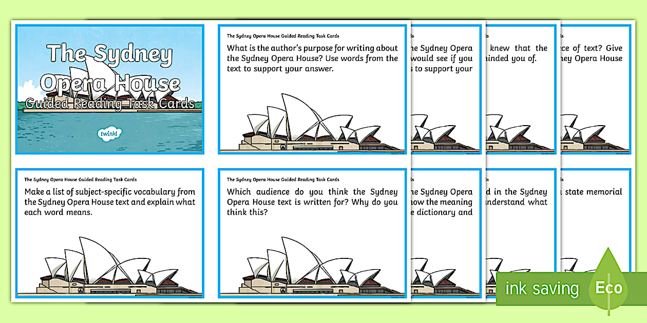 Sydney Opera House Guided Reading Challenge Cards - Twinkl