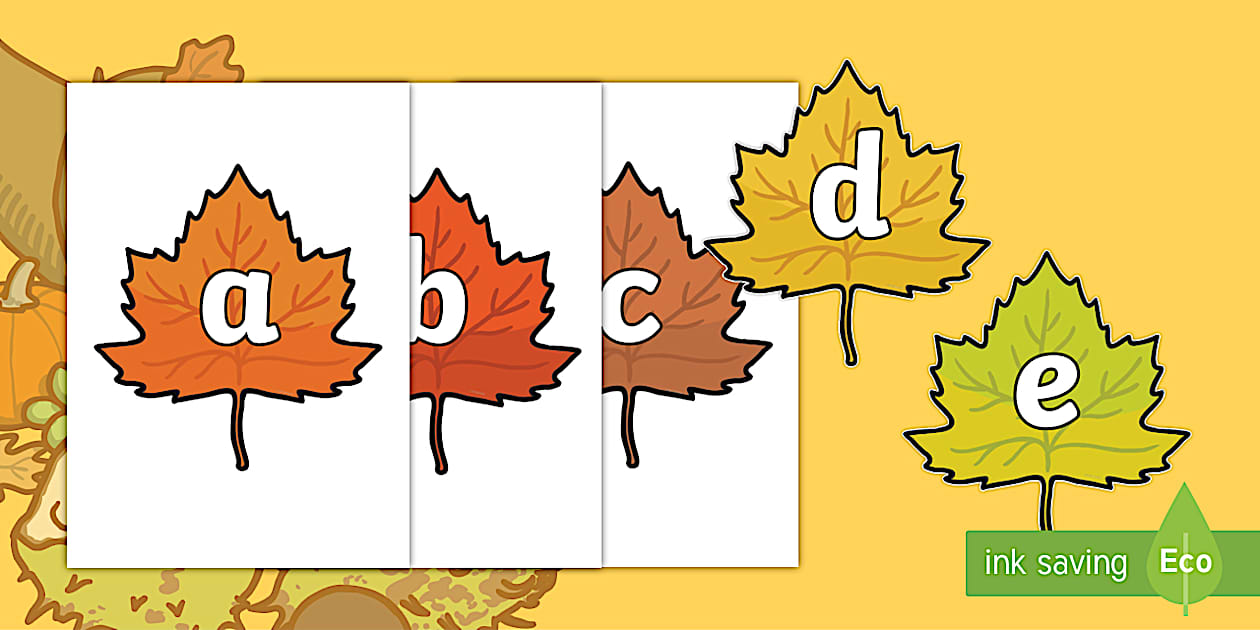 Alphabet Letters With Leaves Cut-Outs - EYLF (teacher made)