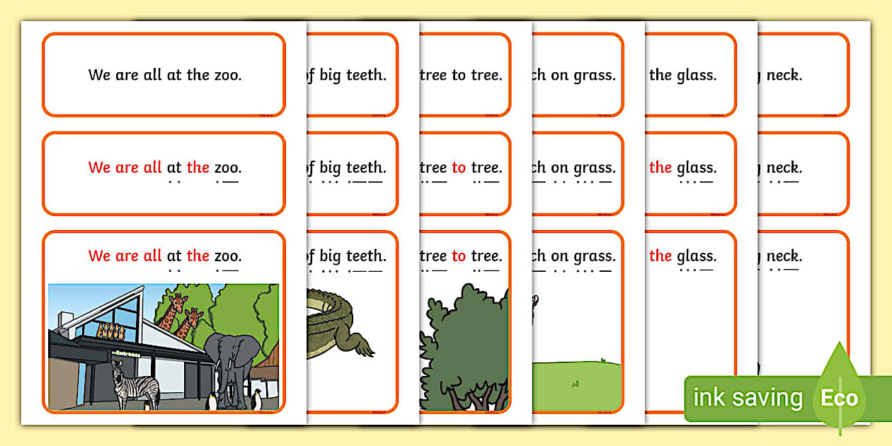 Let's Visit the Zoo Simple Sentence Cards - Twinkl