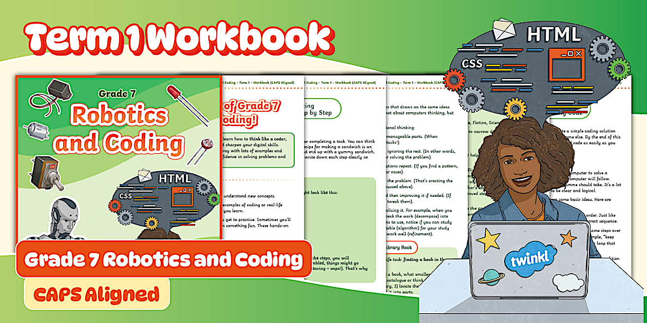 Grade 7 Robotics and Coding Term 1 Workbook | CAPS