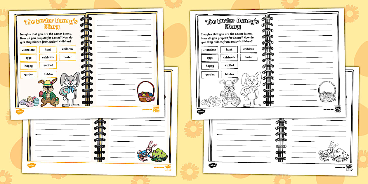 The Diary of the Easter Bunny Writing Frame (Teacher-Made)
