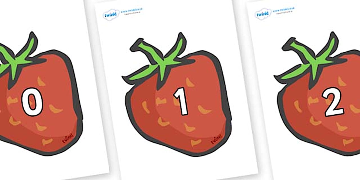 Numbers 0-100 on Strawberries (teacher made) - Twinkl