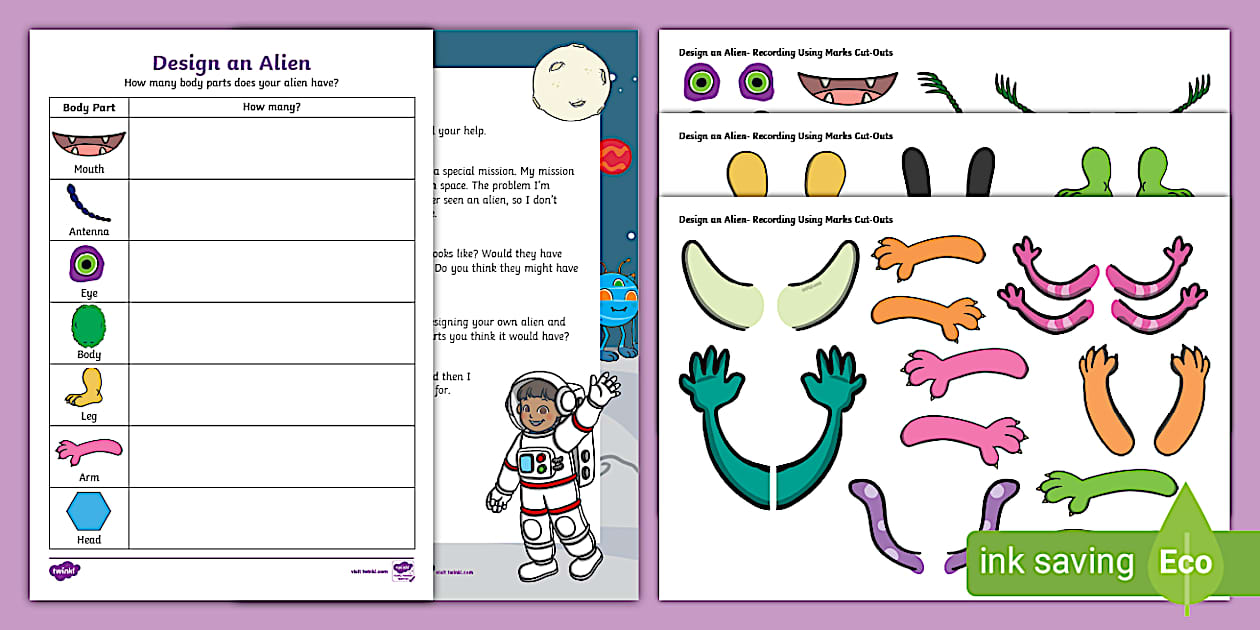 Design an Alien - Recording Using Marks Activity Resource Pack