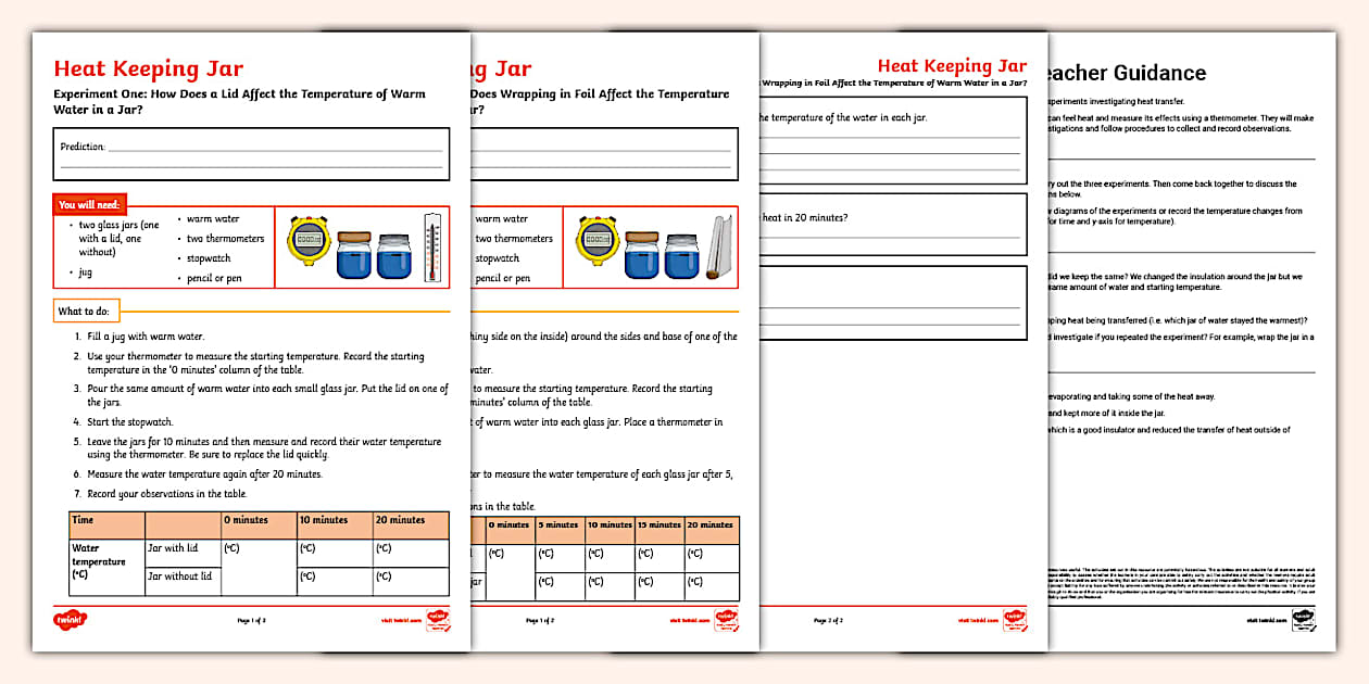 Heat Keeping Jar Science Experiment (teacher made) - Twinkl