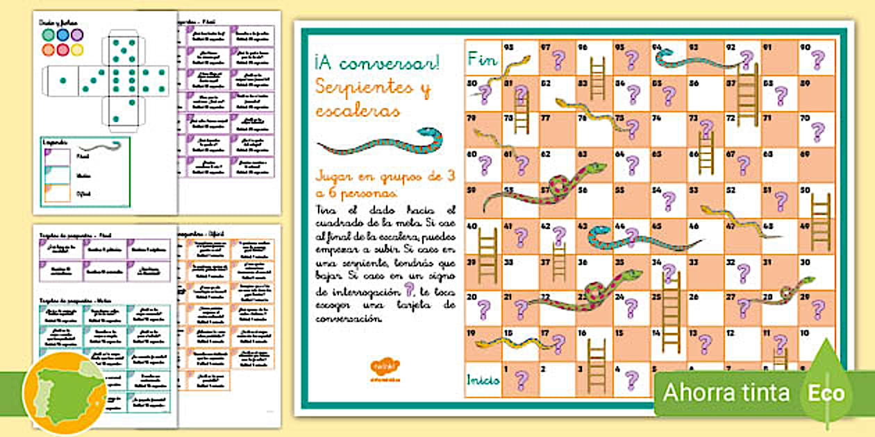 Juego: Serpientes y escaleras - ¡A conversar! - Twinkl