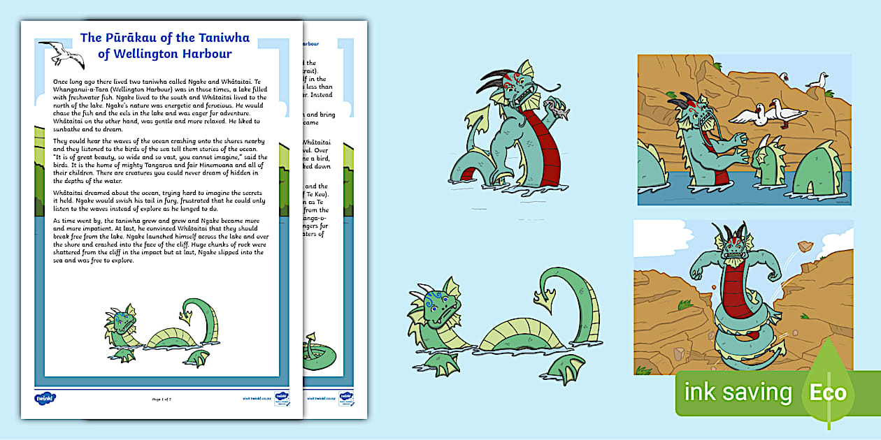 Taniwha of Wellington Harbour Cut-Outs - Twinkl