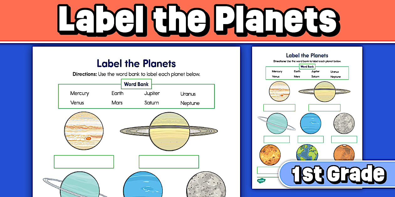 First Grade Label the Planets Worksheet