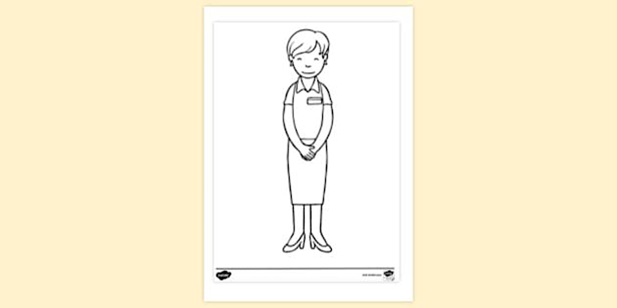 Receptionist Colouring Sheet | Colouring Sheets | Twinkl