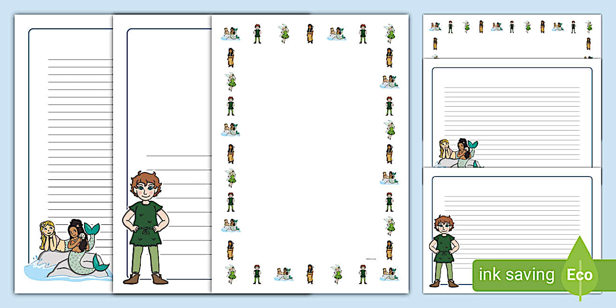 Editable Peter Pan Page Borders (teacher made) - Twinkl