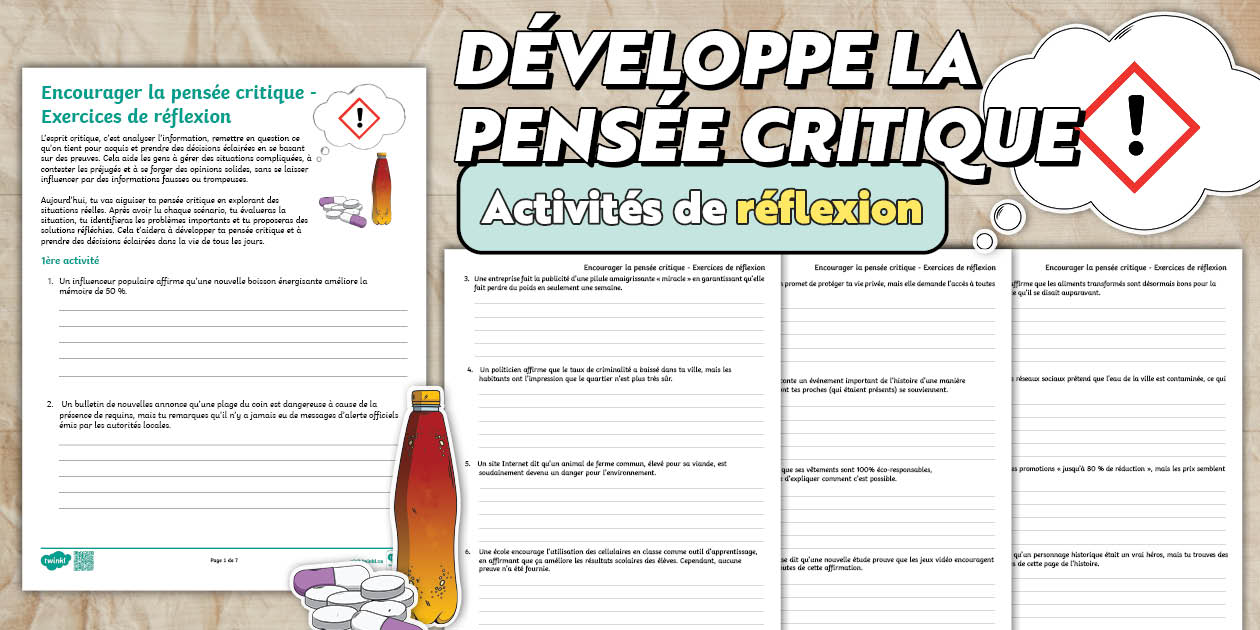 * NEW * Encourager la pensée critique - Exercices de réflexion