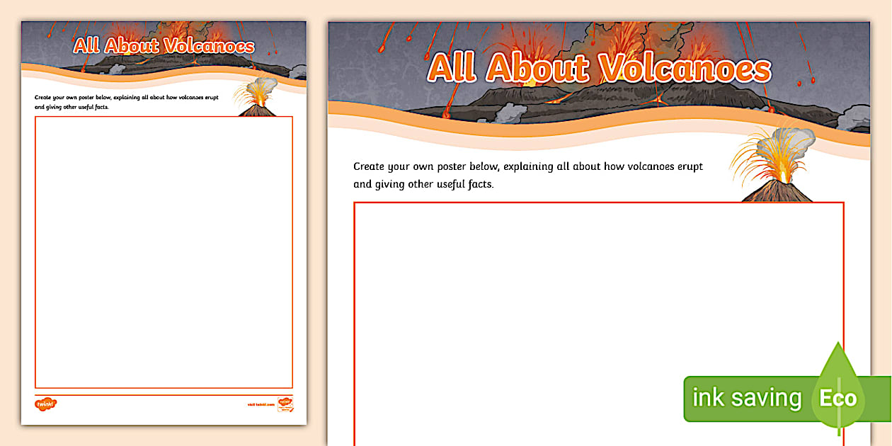 All About Volcanoes Poster Activity - Twinkl