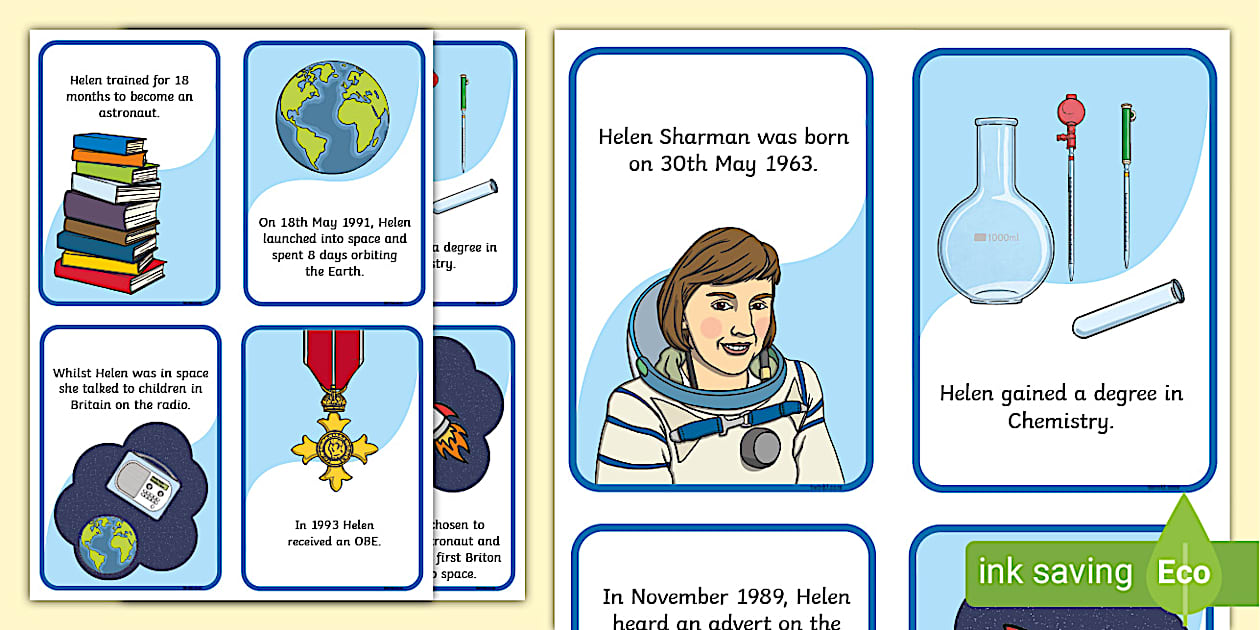 Helen Sharman Timeline Cards (teacher made) - Twinkl