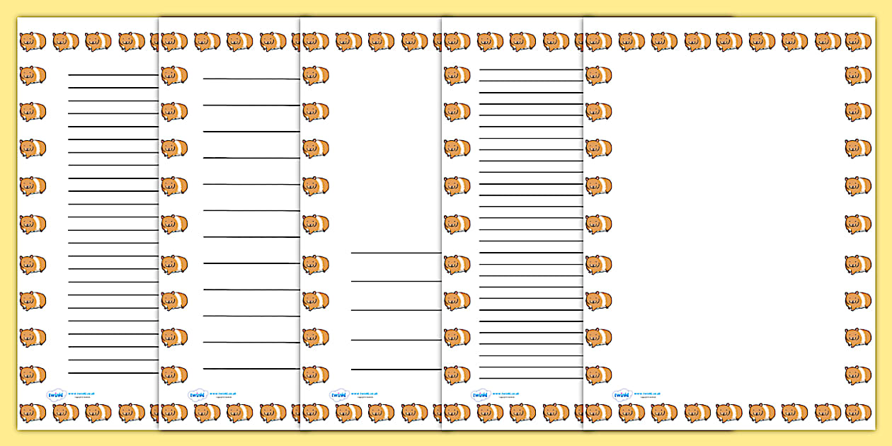 Editable Hamster Page Borders (professor feito) - Twinkl