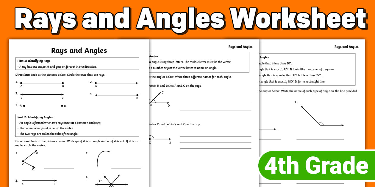 Fourth Grade Rays and Angles Worksheet