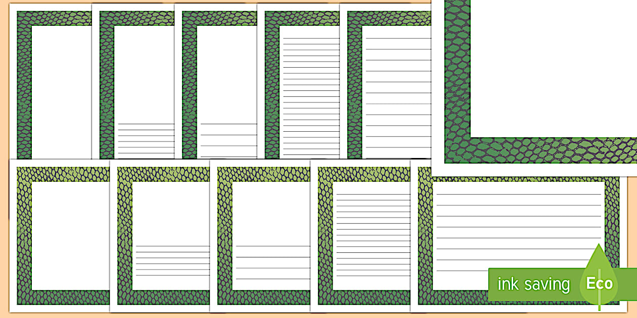Snake Pattern Portrait Page Border - Twinkl
