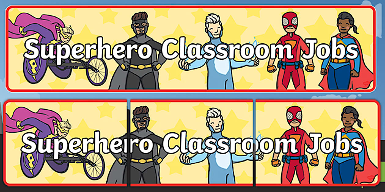 Superhero Classroom Jobs Display Banner (teacher made)