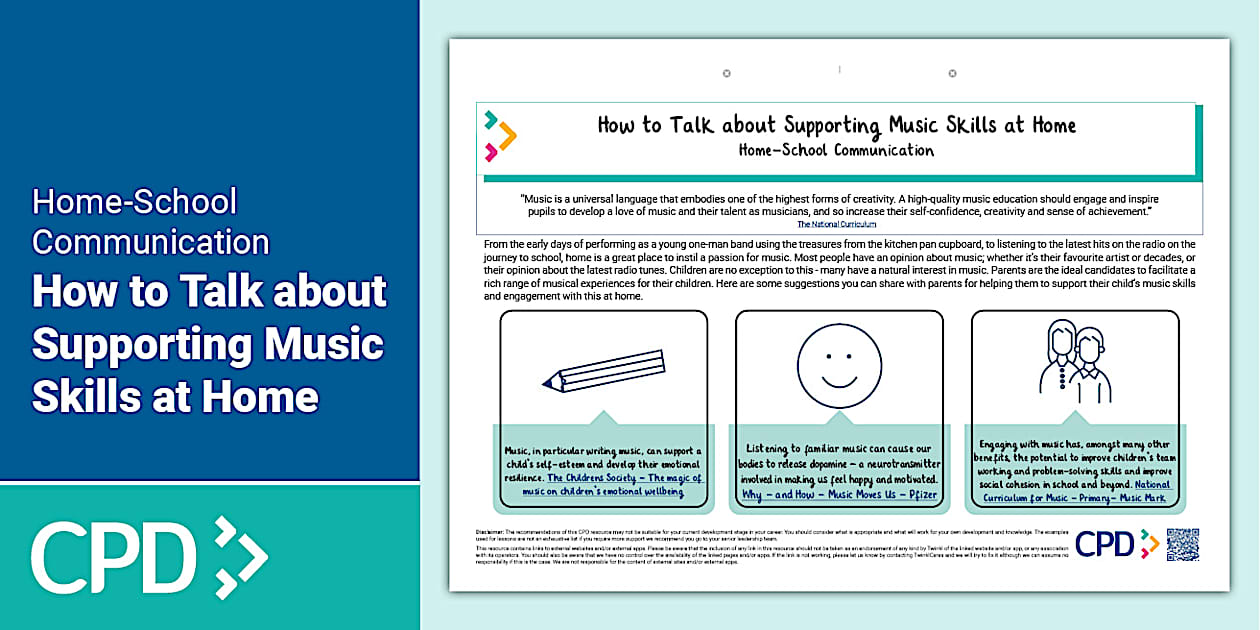 How to Talk about Supporting Music Skills at Home: Home-School ...
