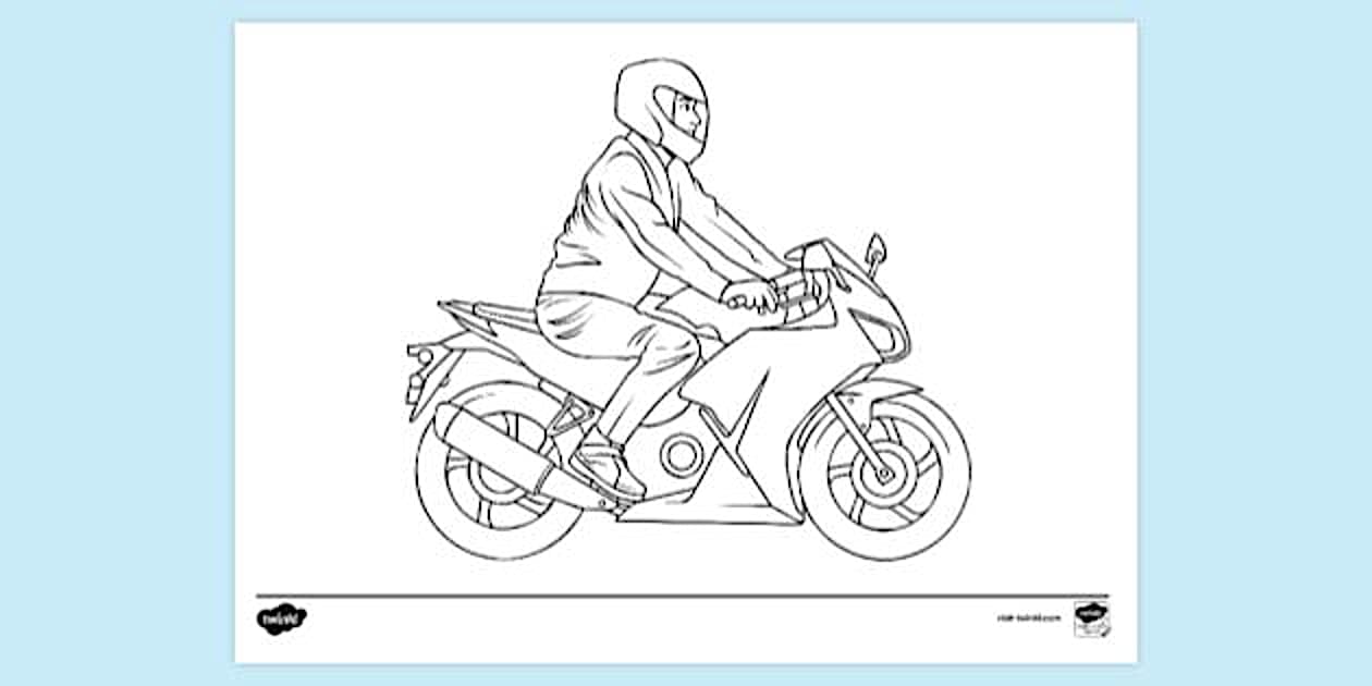 Motorcycle Colouring Pages | Colouring Sheets (teacher made)
