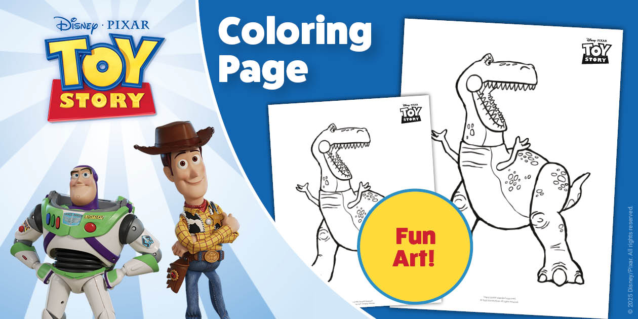 Toy Story: Rex Coloring Page (Teacher-Made) - Twinkl