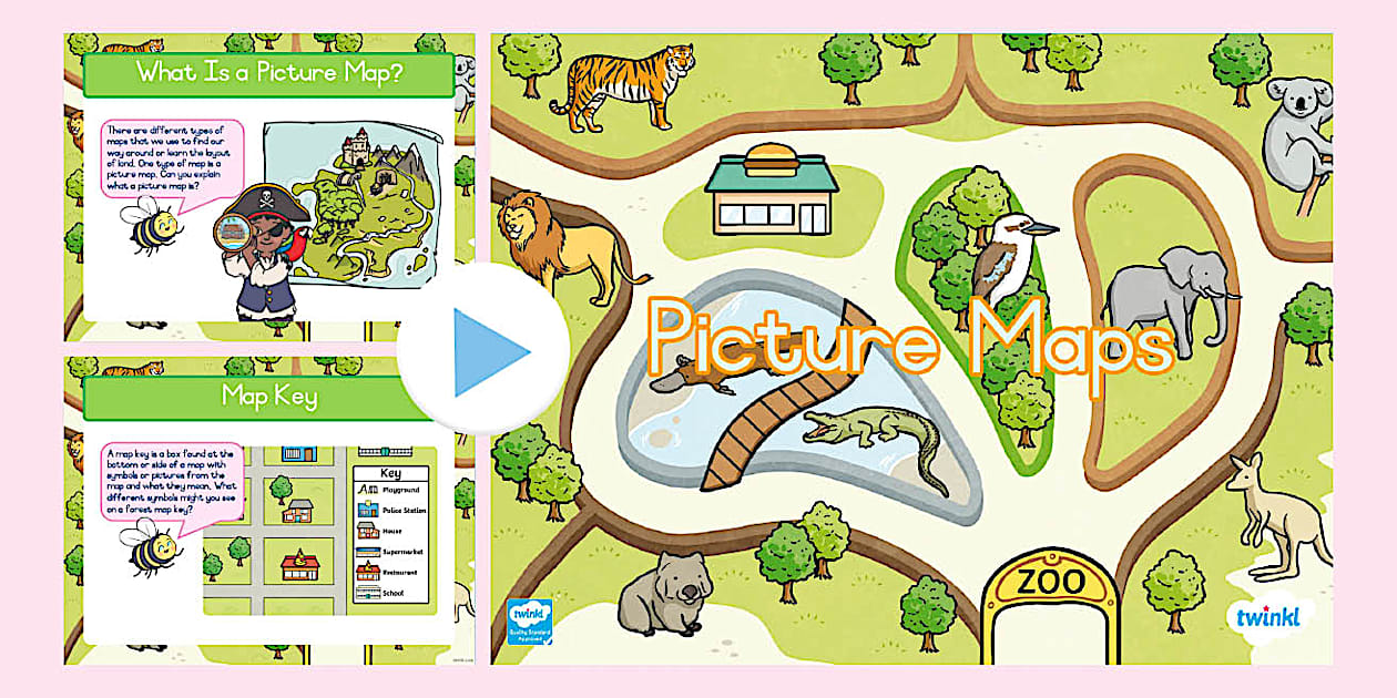 Grade 1 - Picture Maps Theme Discussion PowerPoint - Twinkl