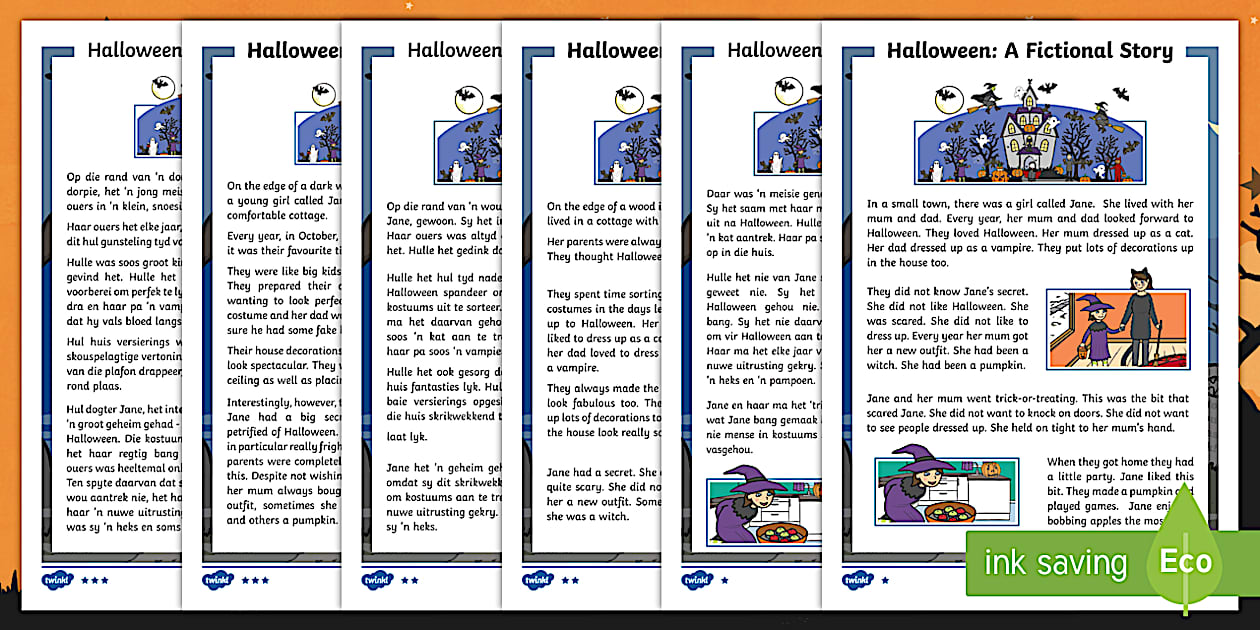 Halloween Fiction Differentiated Reading Comprehension Activity