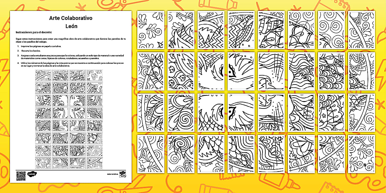 Arte colaborativo: León (Teacher-Made) - Twinkl