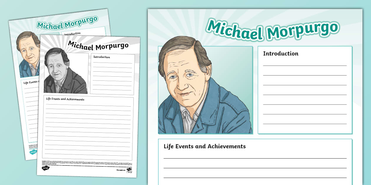 Michael Morpurgo Biography Template (teacher made) - Twinkl