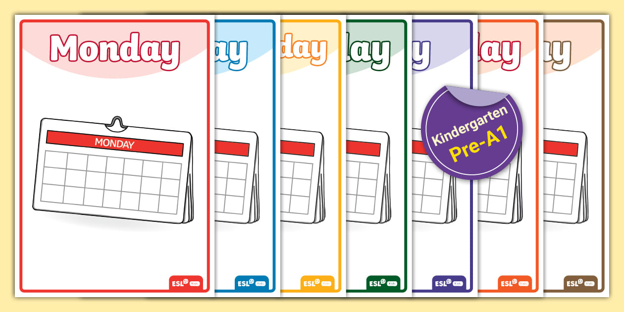 Days of the week ESL Posters (teacher made) - Twinkl