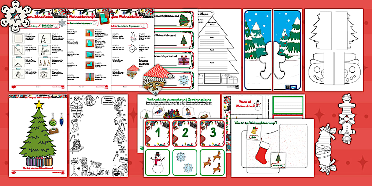 Weihnachtliches Lapbook (teacher made) - Twinkl