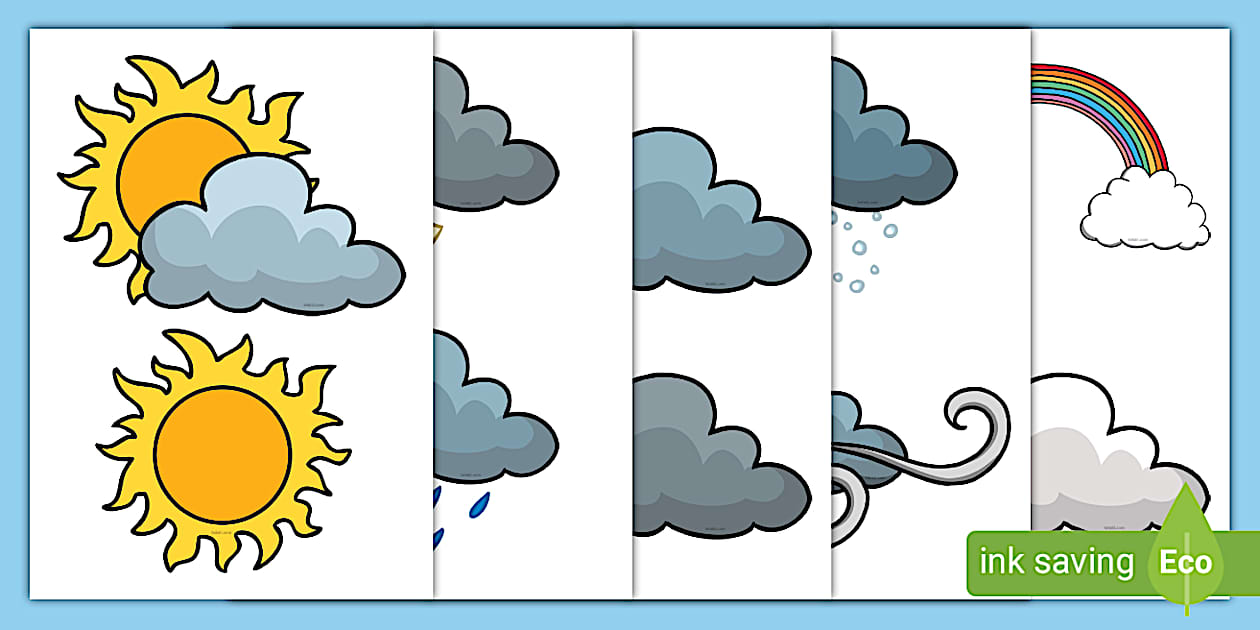 Weather Chart Symbols | Cut Out Activity | KS1 - Twinkl