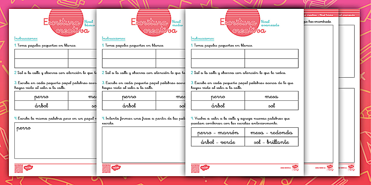 Ficha de actividad por niveles: Escritura creativa - Twinkl