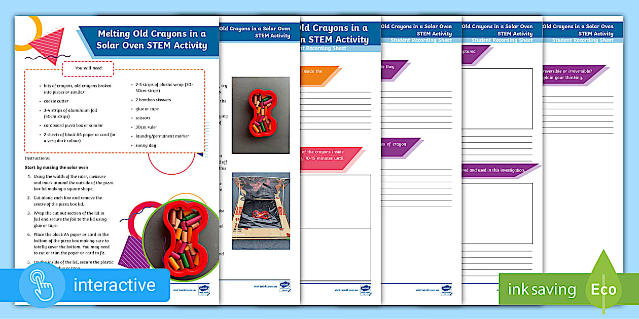 Melting Old Crayons in a Solar Oven STEM Activity Ι Twinkl
