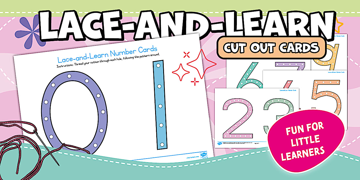 Printable Number Lacing Cards for Fine Motor Skills