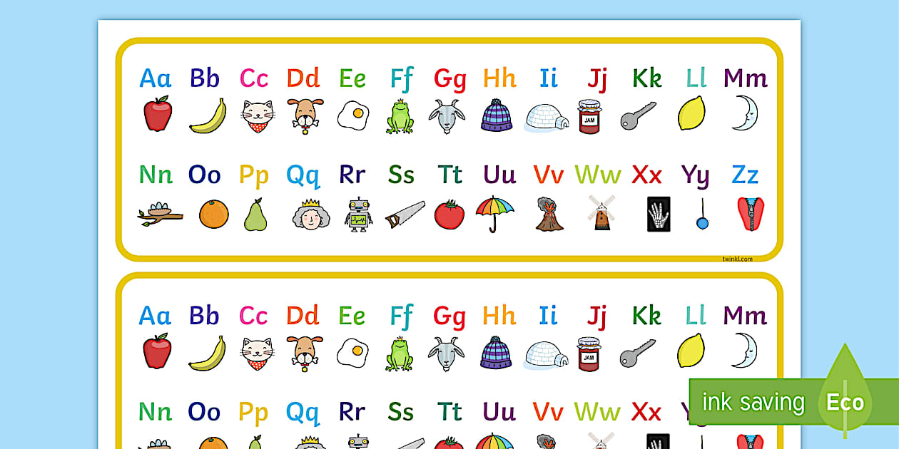 Cursive A-Z Alphabet Strips (teacher made) - Twinkl