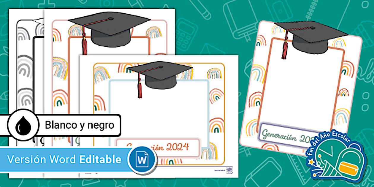 Kindergatura | Graduación de Kínder | Marco Foto | Arcoiris