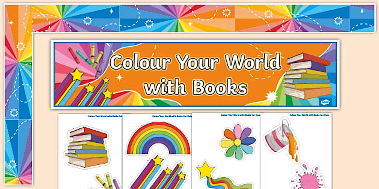 FREE! - Colour Your World with Books Display Pack - Twinkl