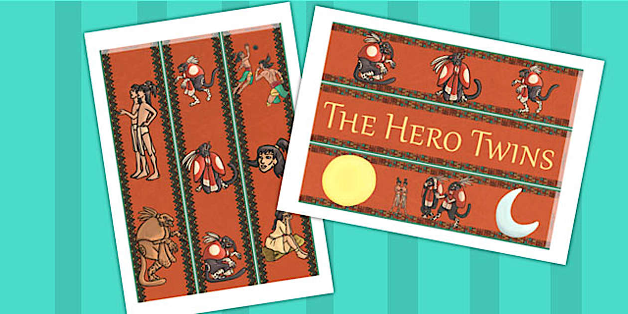 The Hero Twins Mayan Civilization Story Display Borders - mayans