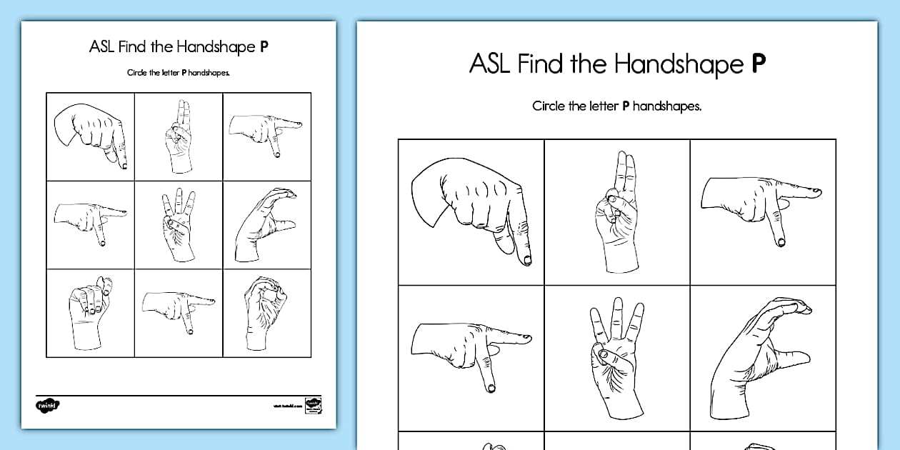ASL Find the Handshape Letter P (teacher made) - Twinkl