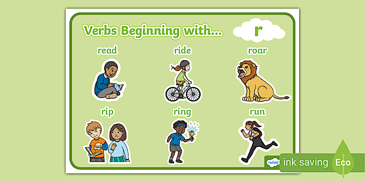 Verbs Beginning with 'r' Word Mat (teacher made) - Twinkl