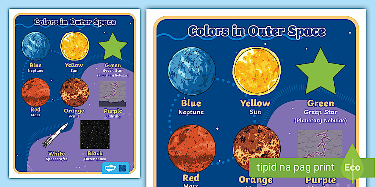 Outer Space Theme Colors Poster | Philippines | Twinkl