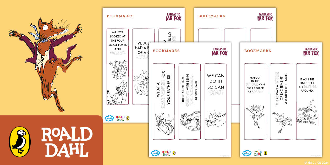 FREE! - ‘Fantastic Mr Fox’ Bookmark Design Activity | Roald Dahl