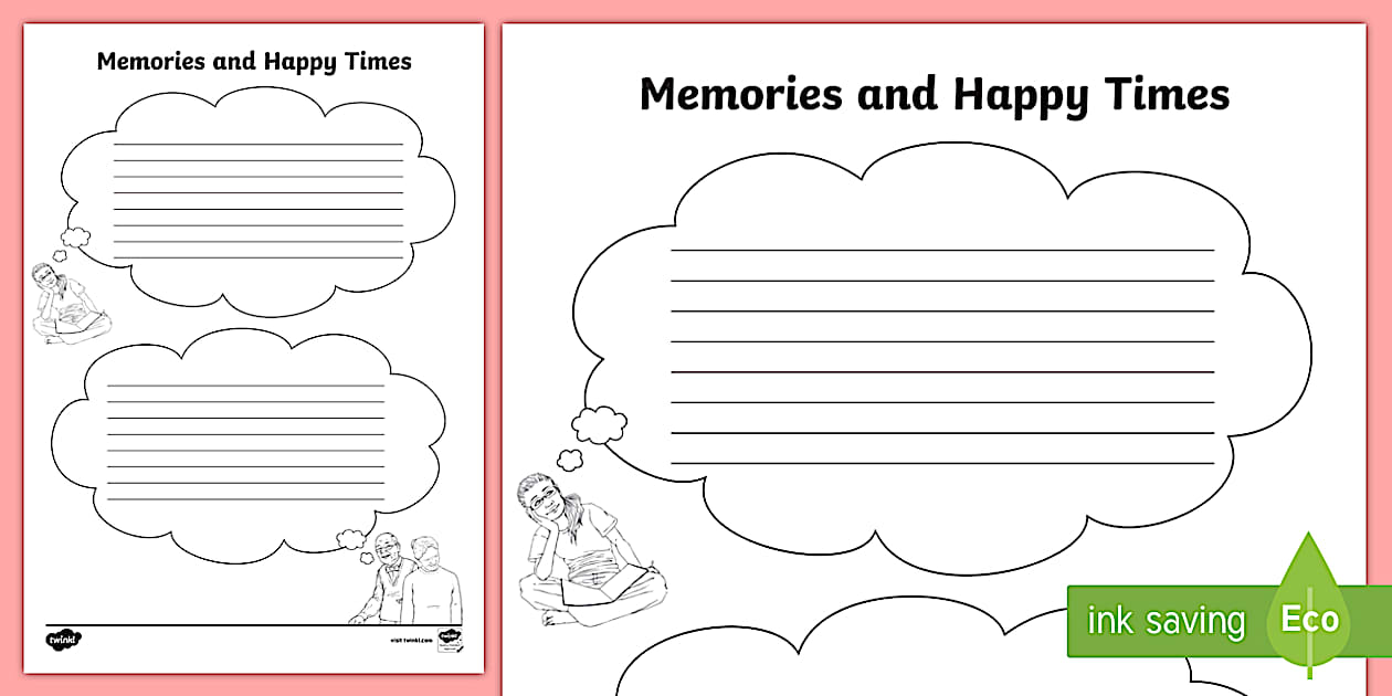 KS2 Memories and Happy Times Worksheet / Worksheet - Twinkl