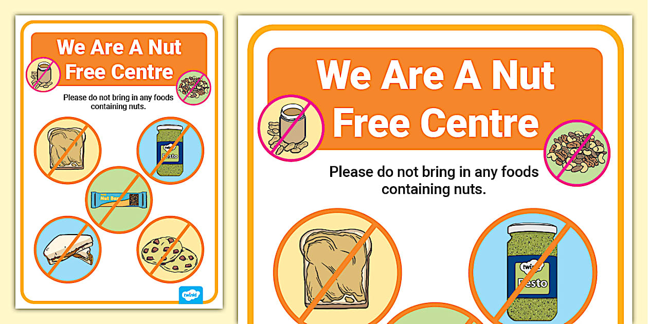 Nut Free Centre Sign (teacher made) - Twinkl