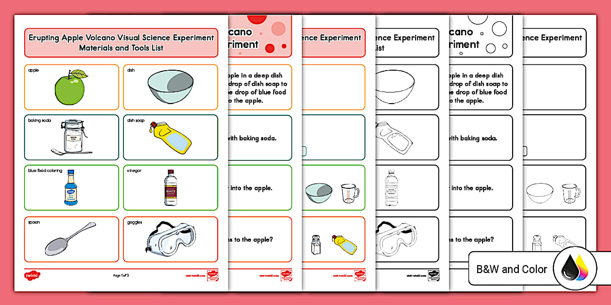Erupting Apple Volcano Visual Science Experiment for Special Education