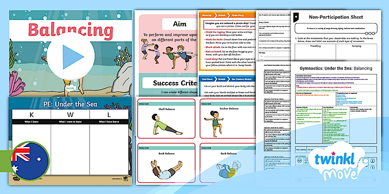 Twinkl Move PE - Y2 Gymnastics: Under the Sea L1 – Balancing