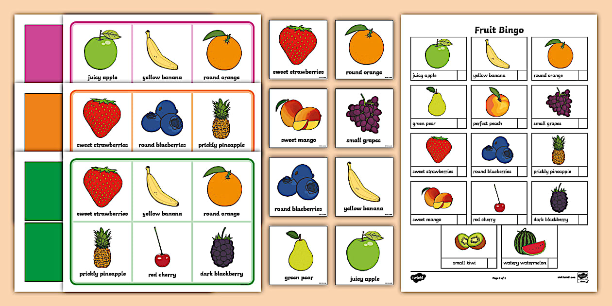 Language Skills: Describing Game Bingo Foundation Stage
