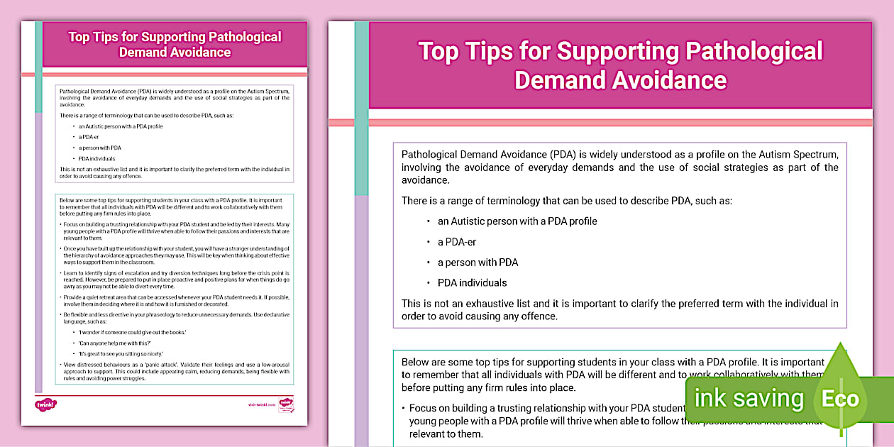 Pathological Demand Avoidance Tips | Twinkl | PDA
