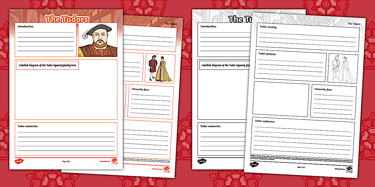 The Tudors Non-Chronological Report Template - Twinkl