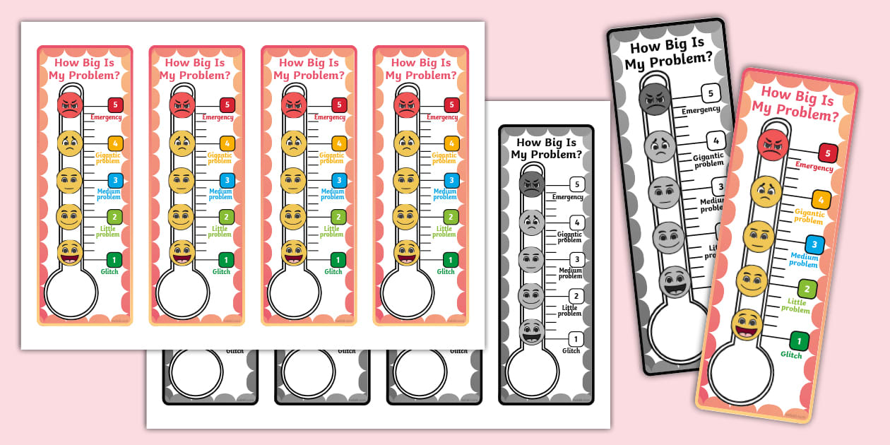 How Big Is My Problem? Thermometer Bookmarks - Twinkl
